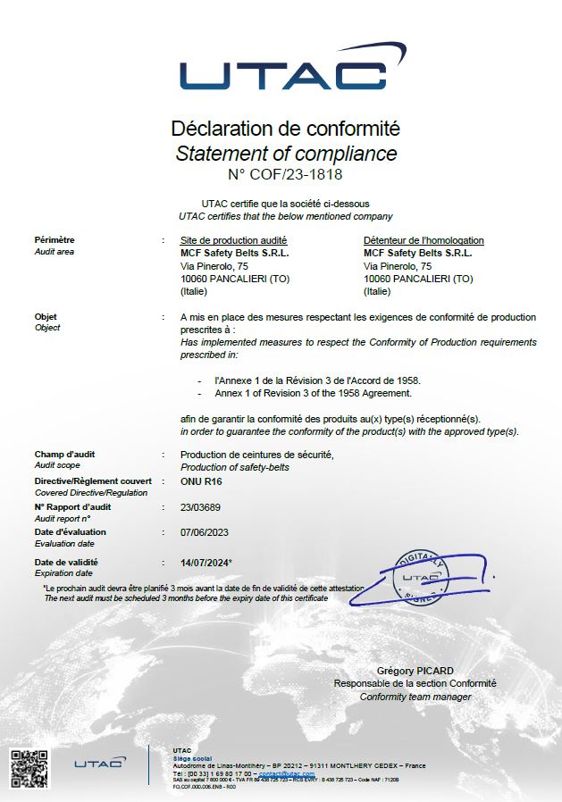 Certifications – MCF Safety Belts